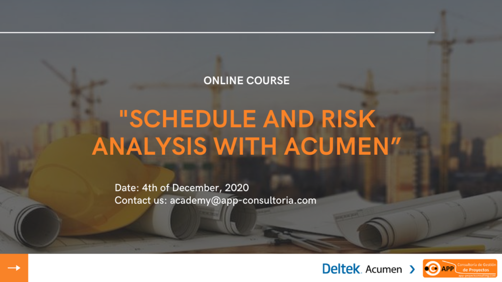 Schedule and Risk Analysis with Acumen Online Training - APP Consultoria